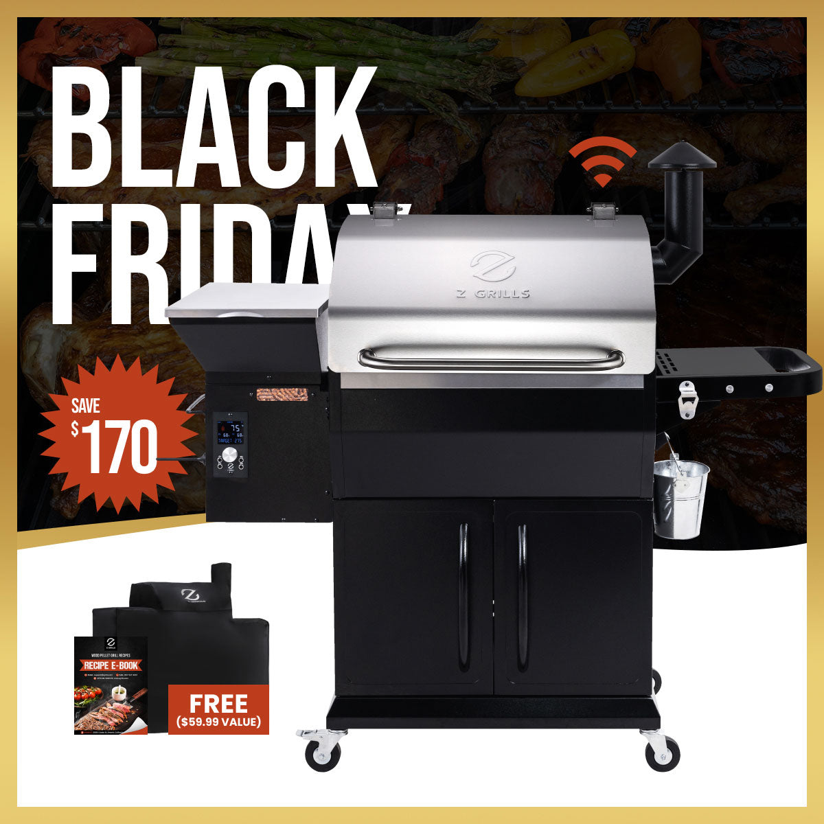 1000D4E Pellet Grill with WiFi and Bluetooth - Z Grills